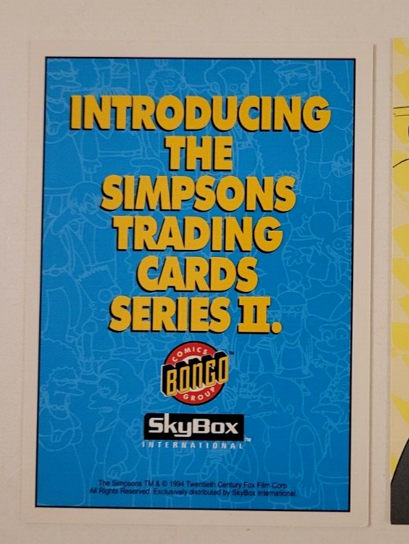 1994 THE SIMPSONS Season 2 TRADING CARD PROMOS P1 P2 P3 Skybox BONGO ...