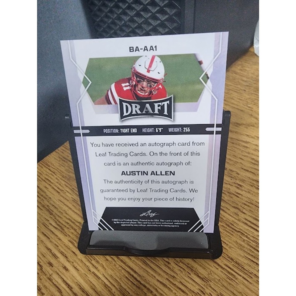 2022 Leaf Draft AUTOGRAPHS BLUE # BA-AA1 Austin Allen NEBRASKA ...