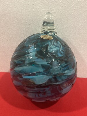 Ocean Beaches Glassblowing Blue & White 6" ART GLASS OREGON FLOAT ...