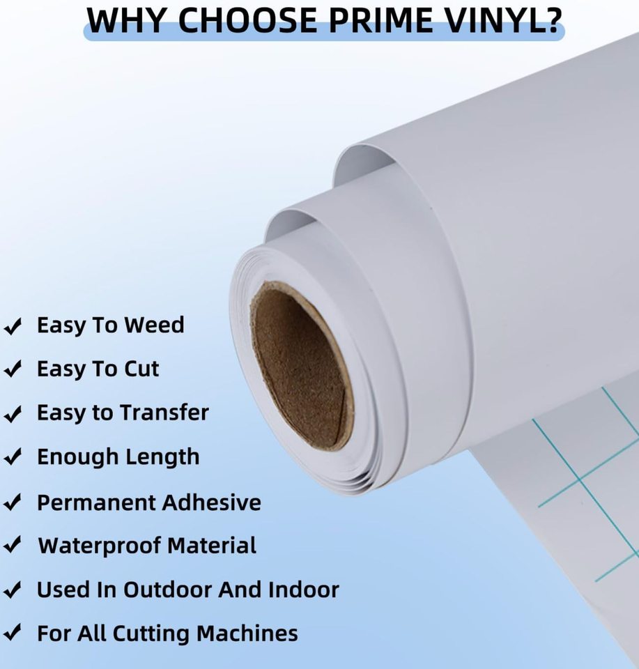 20 Feet White Vinyl Permanent Adhesive Vinyl Rolls Signs Scrapbooking ...