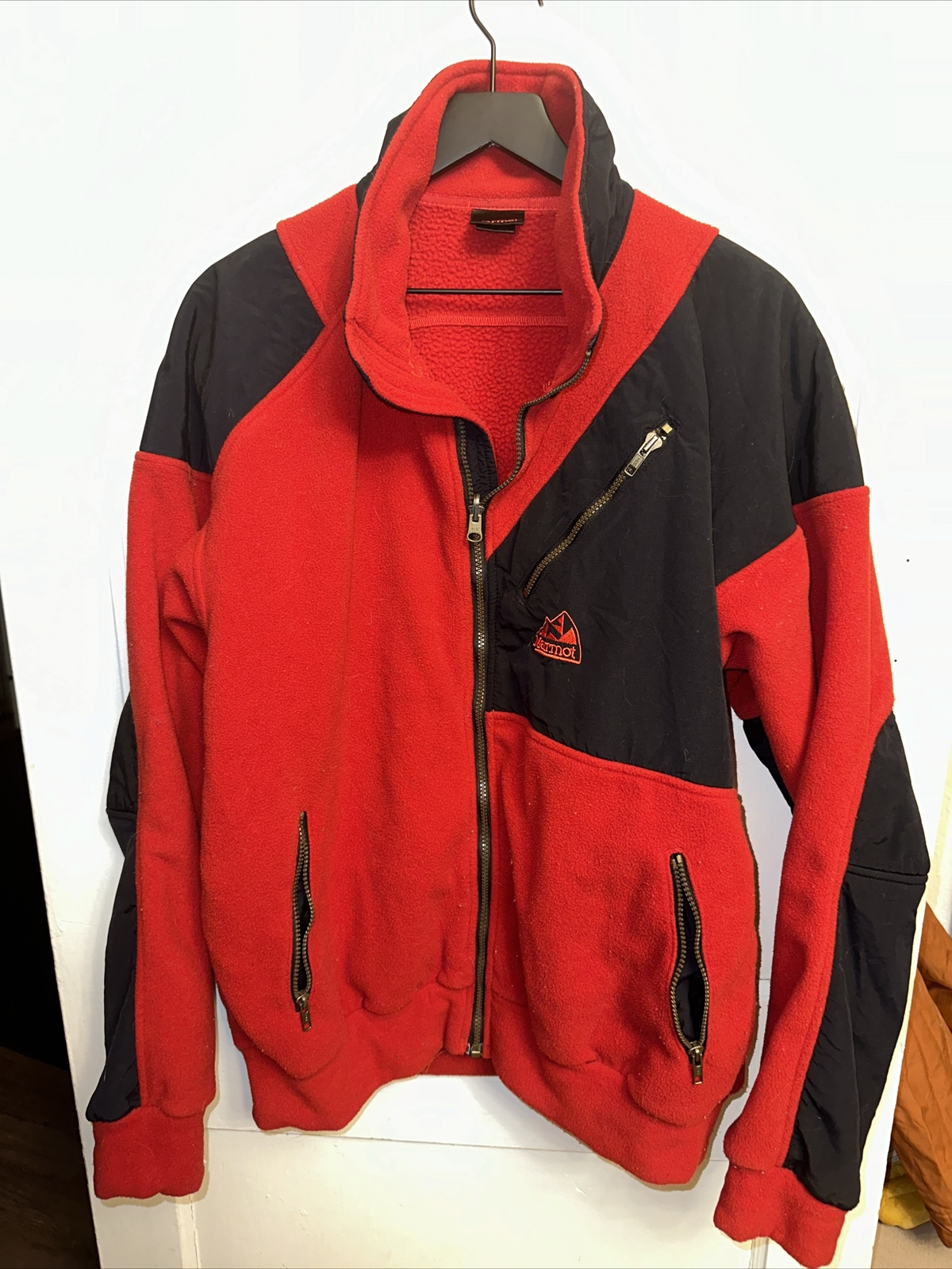 Vintage Marmot Fleece Mens XL Red Zip Up Jacket Made In USA Gorp | eBay