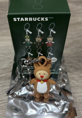 Limited Starbucks 2025 Reindeer Bear Reusable Stopper Keychain for Hot ...
