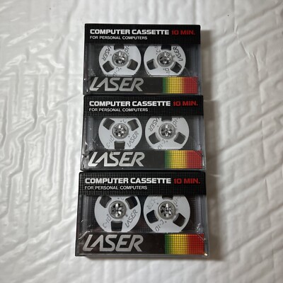 Lot Of 3 NEW Laser C-10 Computer Cassette 10 Min Personal Computers ...