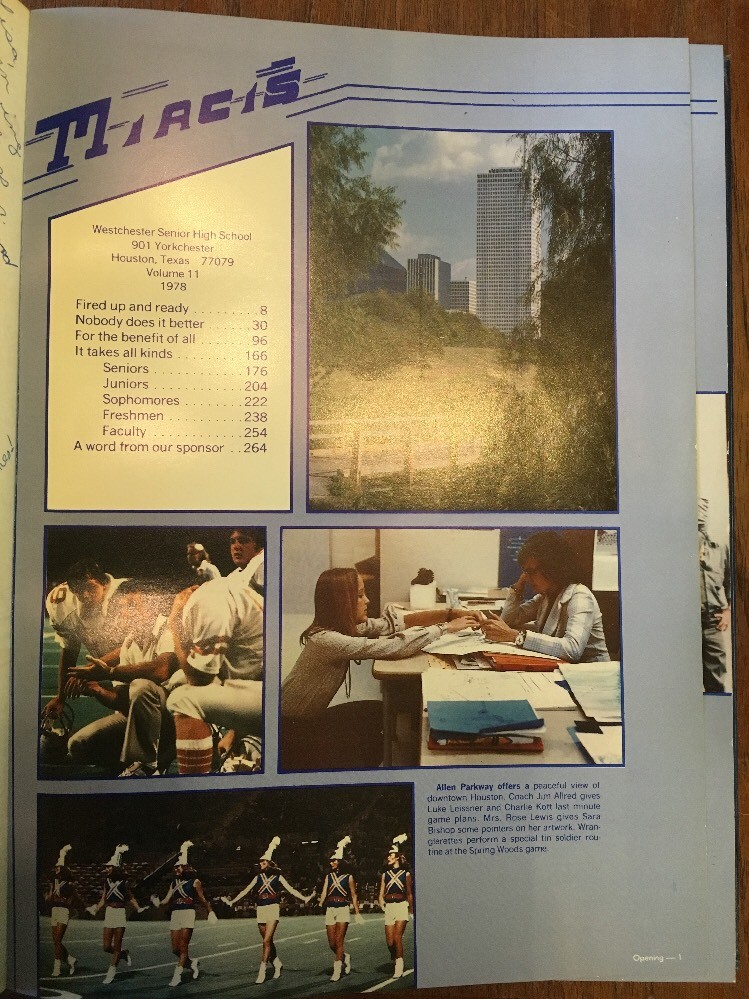 Westchester High School ORIGINAL 1978 yearbook Houston TX history ...
