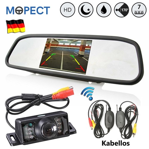 MOPECT 4,3'' Rückspiegel Monitor Mit Rückfahrkamera Nummernschild Funk ...