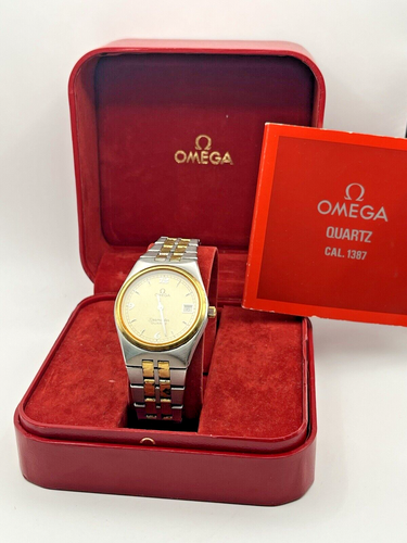 Vintage Omega Seamaster, with original box, papers and bracelet, quartz ...