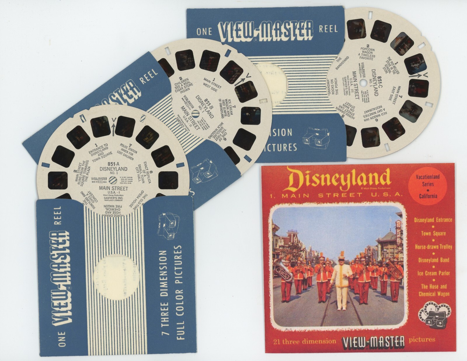 Disneyland Main Street USA 1950's View-Master Packet 851-ABC Copy Front ...