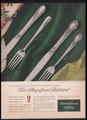 International Sterling vintage PRINT AD 1950 - patterns - Blossom Time ...