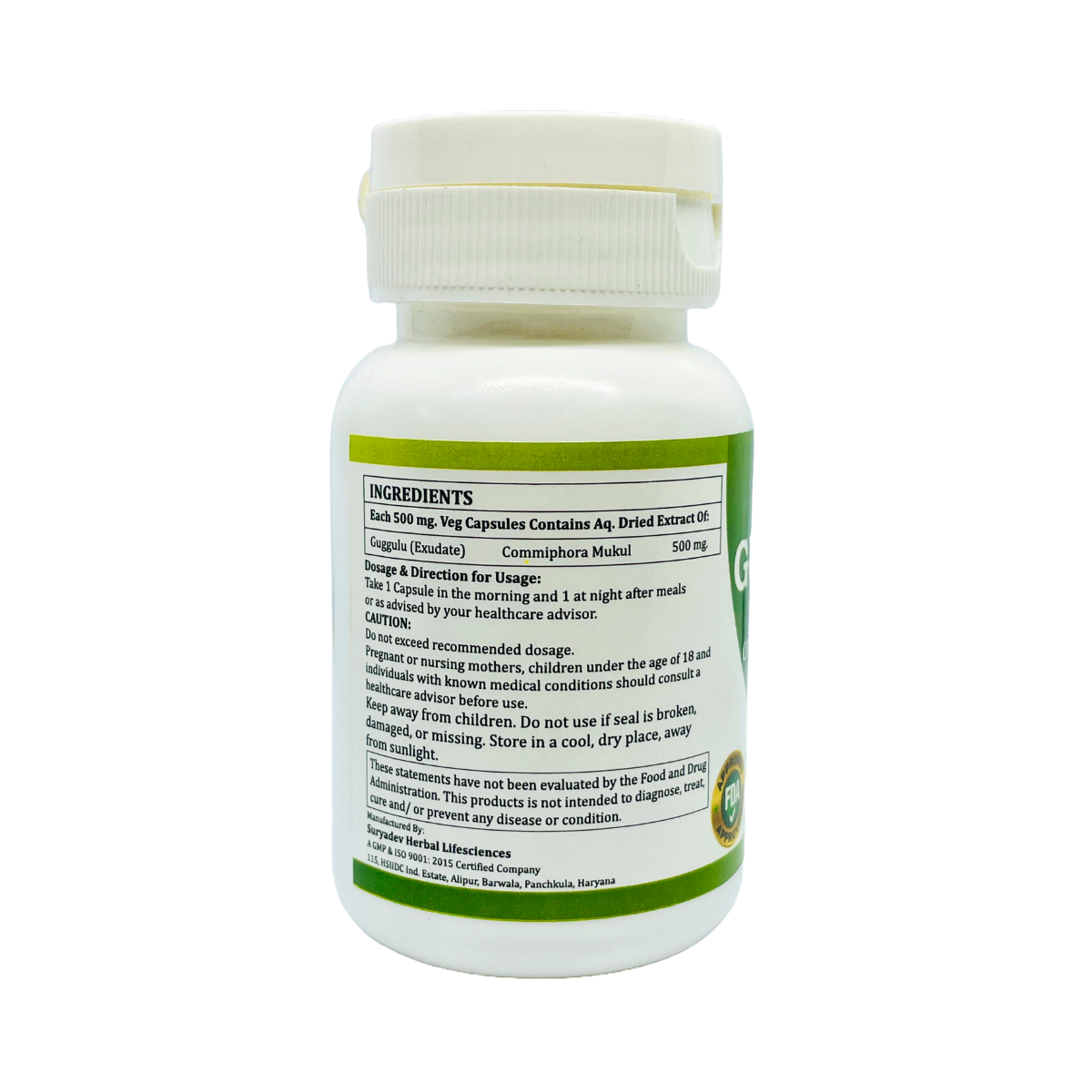 Morsan's Commiphora Mukul (Guggulu) Capsules, Pack of 60 x 500 mg. Veg ...