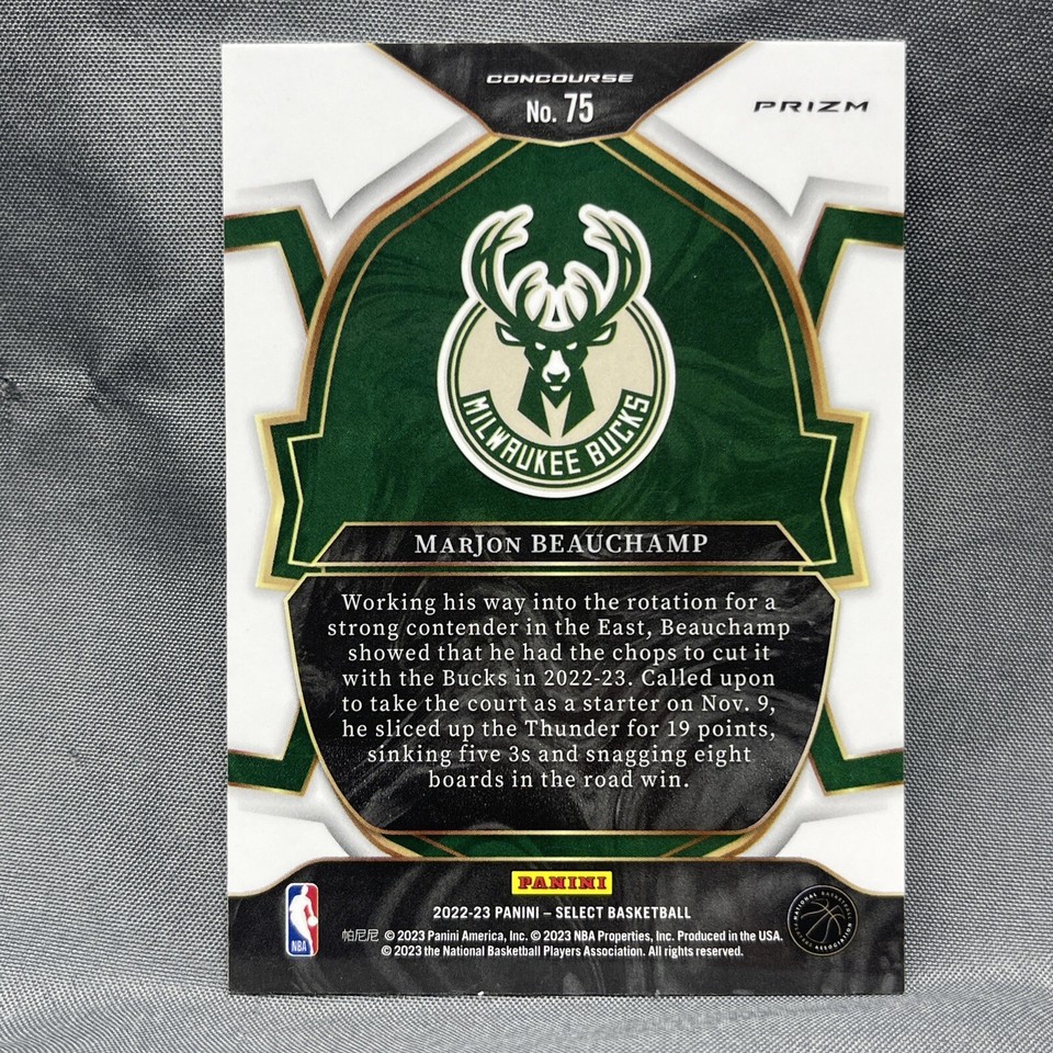 2022-23 Select Prizm Silver Blue MarJon Beauchamp RC Milwaukee Bucks ...