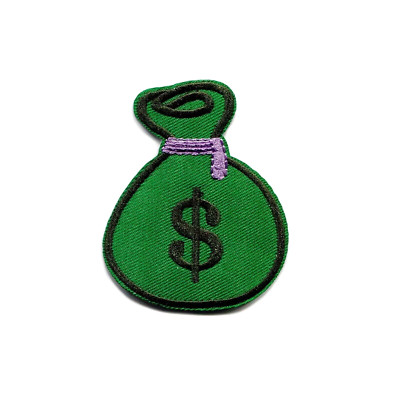 Green Moneybag Dollar Sign Embroidered Iron On Patch DIY Applique | eBay