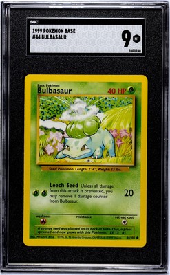 1999 Pokemon Bulbasaur #44 SGC 9 Mint | eBay