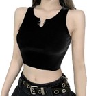 Black Paperclip Bodycon Tank Top Y2K Punk Gothic Emo Sleeveless Cropped ...