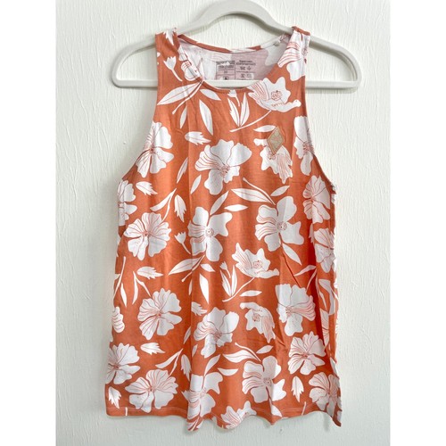 Patagonia Womens Organic Cotton Racerback Tank Top M Orange Floral ...