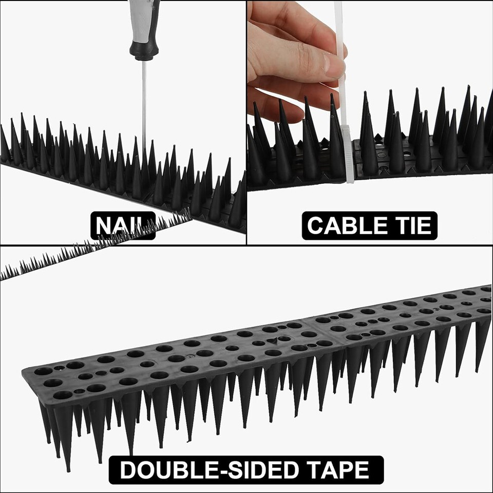 24x Bird Spikes Deterrent Anti Cat Human Possum Spiked Fence Wall Mouse ...