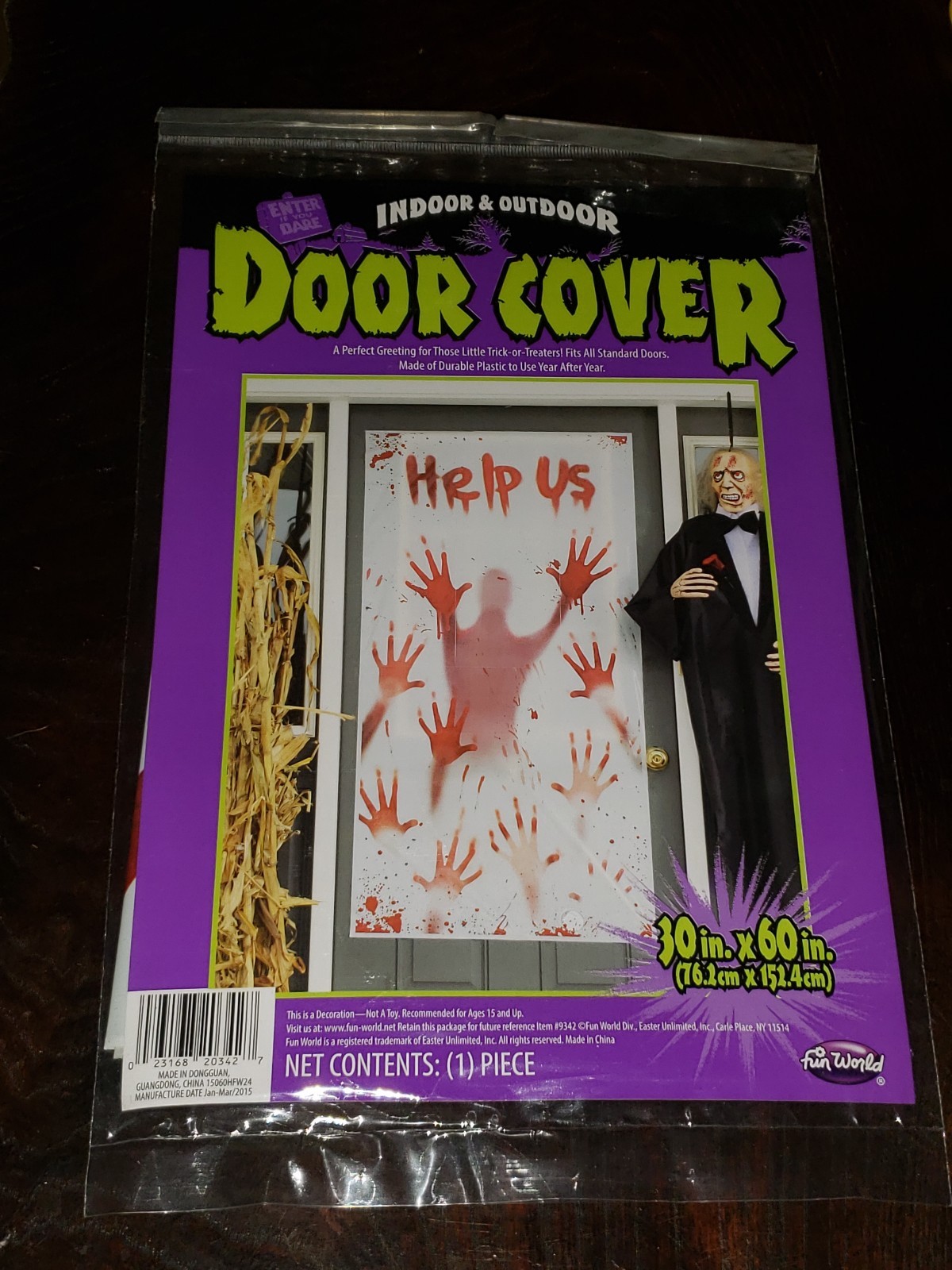 Halloween Door Cover Bloody Help Us Sign Outdoor Decorations 30x60 ...