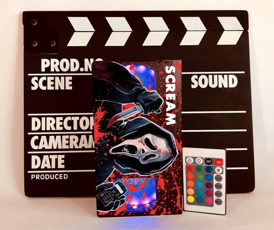 Ghost Face Screams Scary Movie VHS tape, Retro VHS Lamp, Halloween ...