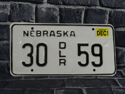 2002 Nebraska Dealer License Plate 30 59 Original Great Condition Clay ...
