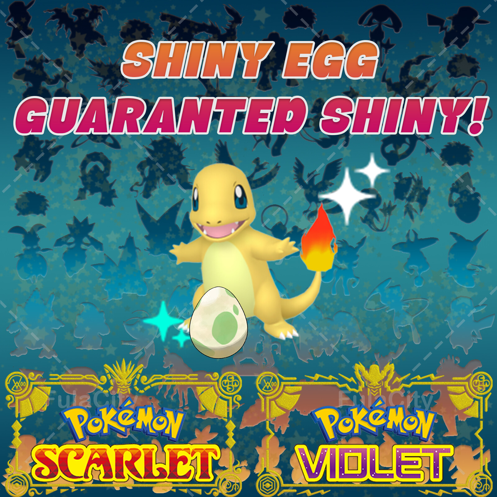 CHARMANDER POKEMON SCARLET VIOLET SHINY EGG 6 IV CUSTOM AVAILABLE | eBay