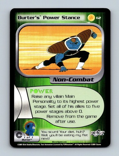 Dragon Ball Z TCG - FOIL - Burter's Power Stance 62 - Score Trunks Saga ...