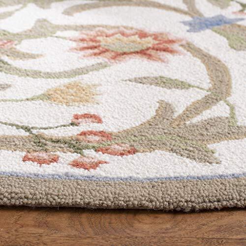 SAFAVIEH Chelsea Collection Area Rug - 5'6" Round, Ivory, Hand-Hooked ...