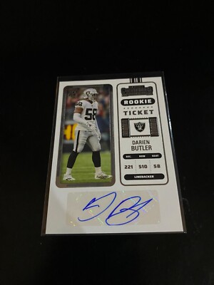 Darien Butler 2022 Panini Contenders Rookie Ticket Auto RC Raiders 290 ...