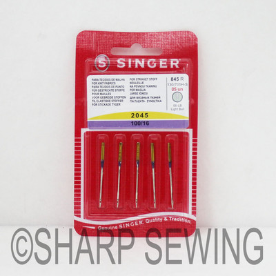 5 SINGER BALLPOINT KNIT NEEDLES 2045 HOME SEWING MACHINE SIZE #16/100 ...