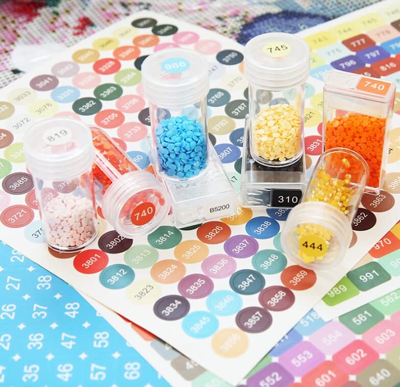 2 Sets 447 DMC Diamond Painting Number Color Label Stickers for Round ...