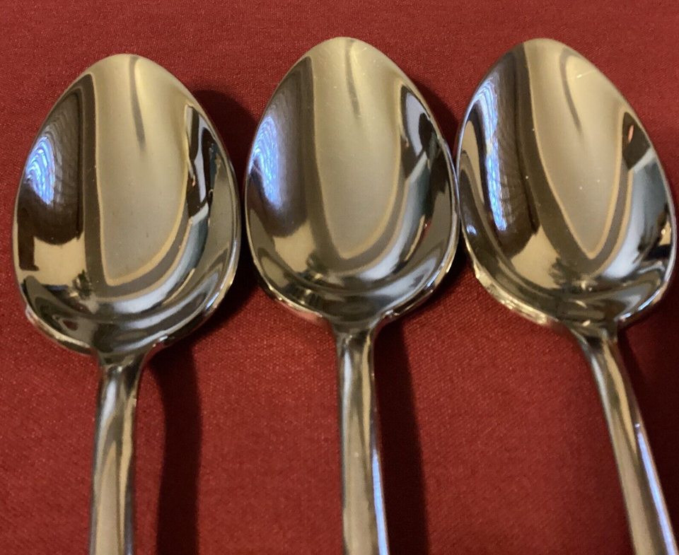 Borromeo Set of 3 Soup Spoons 8" CALDERONI Stainless Flatware Italy | eBay