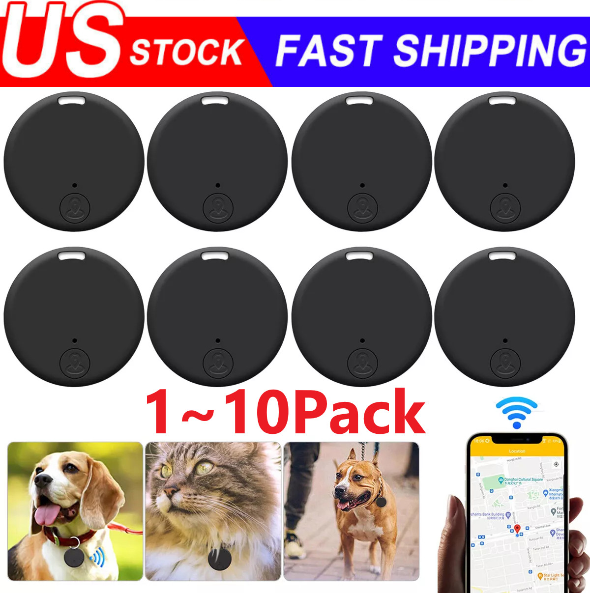 Bluetooth Mini GPS Tracking Air Key Tag Child Pet Finder Location ...