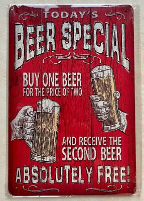 TODAY'S BEER SPECIAL FREE BEER METAL SIGN MAN CAVE BAR PUB GARDEN CAFE ...