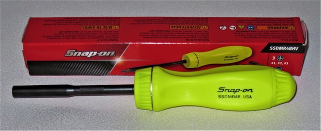 Snap on Hi Visibility Ratcheting Screwdriver SSDMR4BHV 5 Bits Ssdmr4b ...
