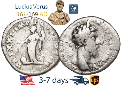 Ancient Roman Empire Coin Silver Denarius LUCIUS VERUS 161-169AD ...