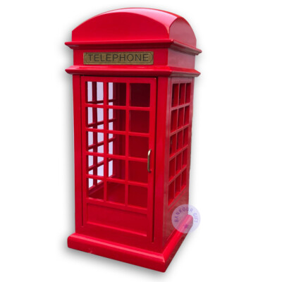 Wooden London Telephone Booth Music Box With Sankyo Movement (60 Tunes ...