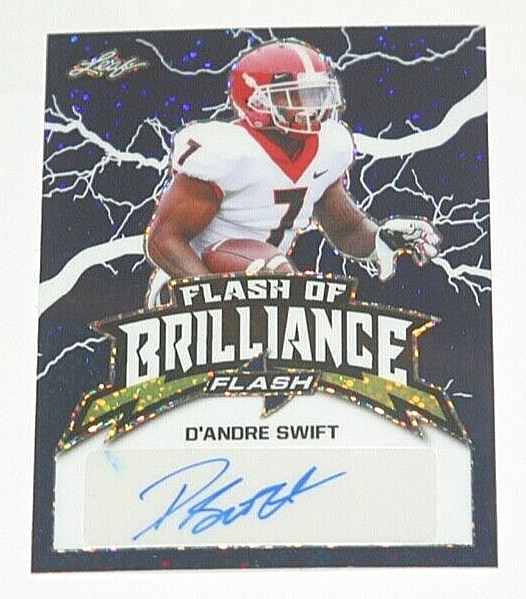2020 Leaf Flash * Flash of Brilliance Blue Auto FB-DS1 - D'Andre Swift ...