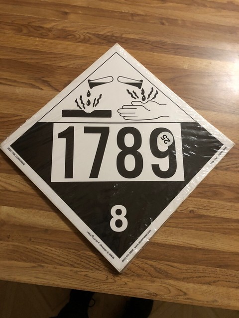 E-Z Removable Vinyl Pack of 25 Labelmaster ZEZ43265 UN 3265 Corrosive ...