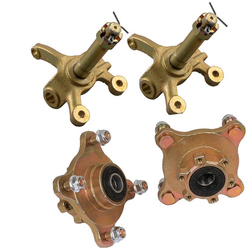Pair 17mm 4 Stud Front Wheel Rim Hub+Steering Spindle For ATV Buggy Go ...