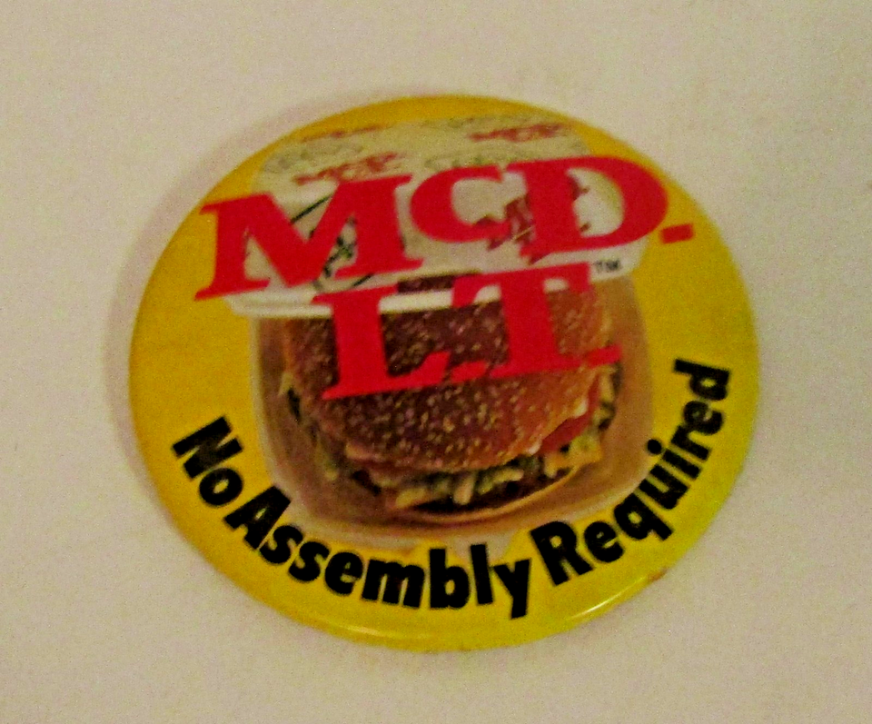 1980s McDONALDS McDLT Employee Pinback Button Vintage HTF | eBay