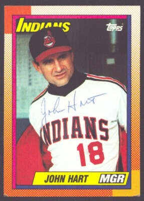 JOHN HART 1990 Topps #141 AUTOGRAPH Signed INDIANS AUTO Orioles Rangers ...