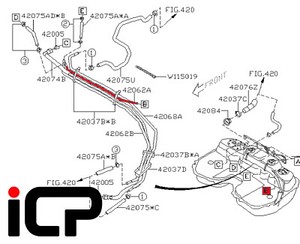 Fuel Tank Fuel Delivery Pipe 42068FE070 Fits: Subaru Impreza 00-07 WRX ...