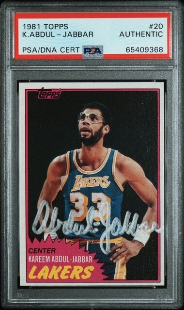 1981-82 Topps Basketball Kareem Abdul-Jabbar Signed Card #20 PSA/DNA ...