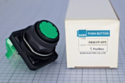 *New in Box Single* Suns PB30-FP-GP5 Push Button Green 1NO/1NC w/ PBC30 ...