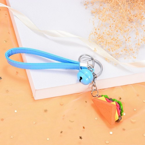 Sandwich Key Chain with Bell & Blue Ribbon Key Ring Snacks Gifts Adults ...