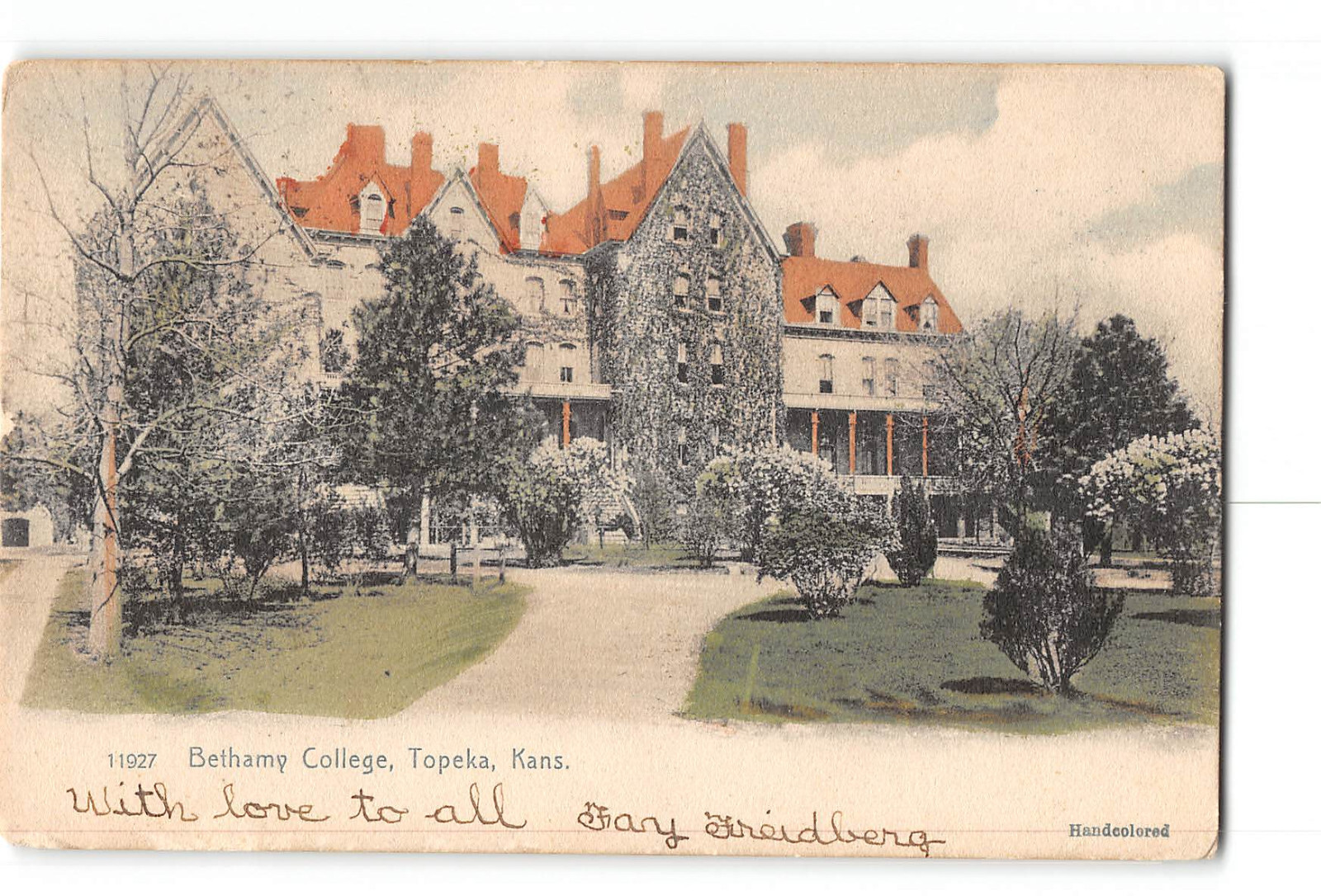 Topeka Kansas KS Hand Colored Postcard 1906 Bethamy College | eBay
