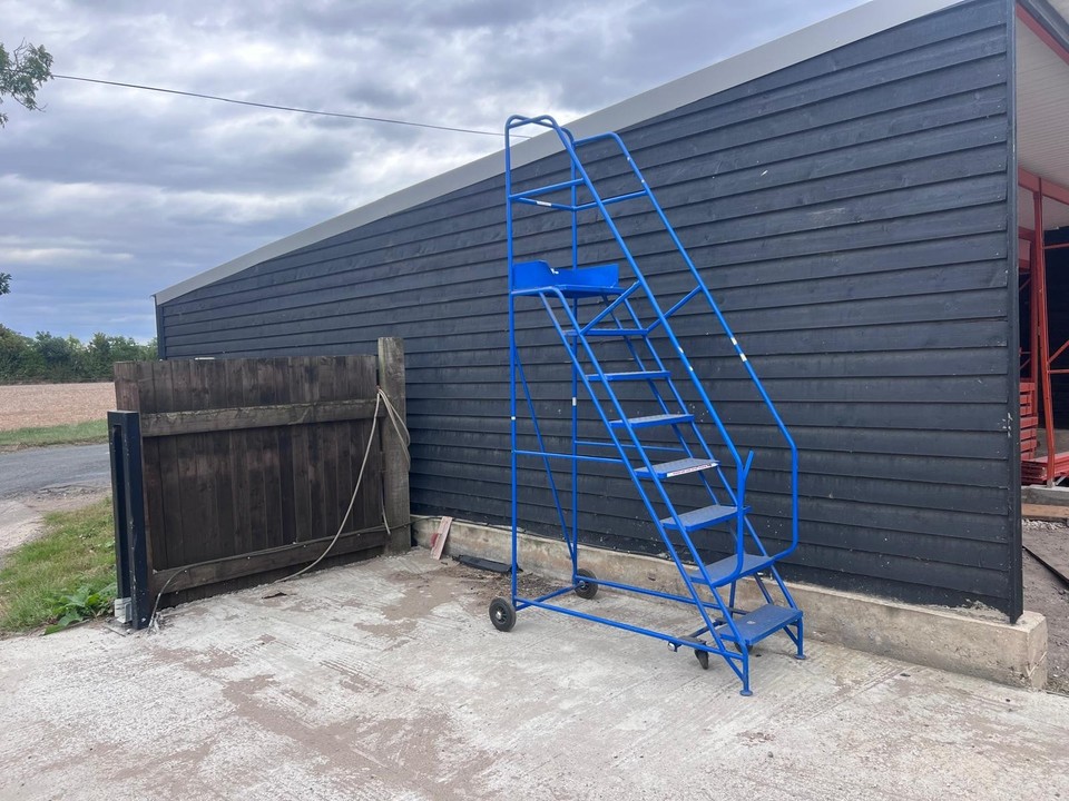 Mobile Saftey Warehouse Platform Steps Ladders Stairs High Bay Storage ...