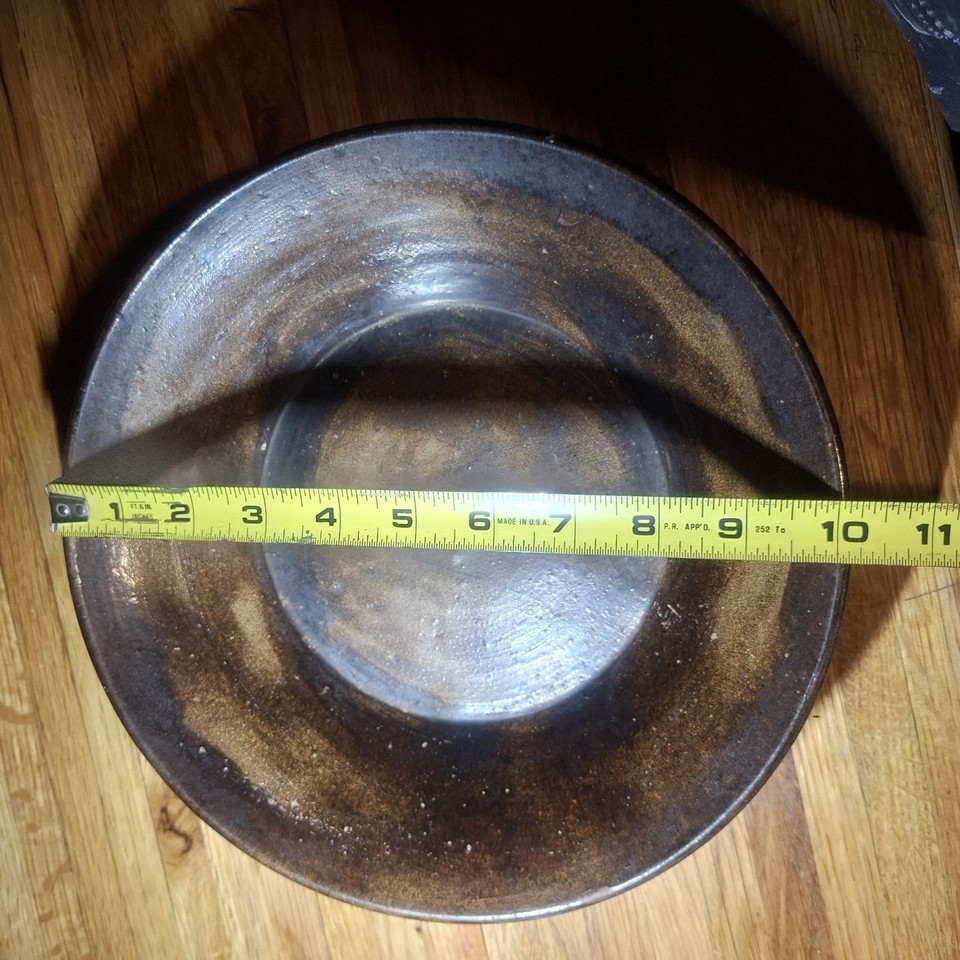 Vintage Pottery Pie Dish Dirt Dish Dark Color Glaze randolph county NC ...