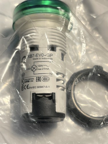 Schneider Electric, Pilot Light, XB7-EV0-GP, Green, 120VAC, XB7EV03GP ...