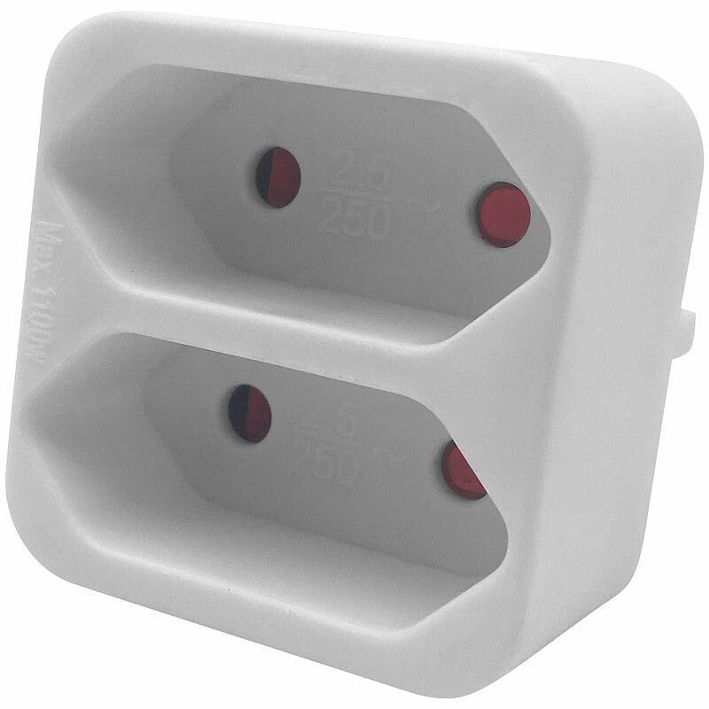revolt Euro Adapter: 4er Set Eurostecker 2-fach Steckdosen, 230V, weiß ...