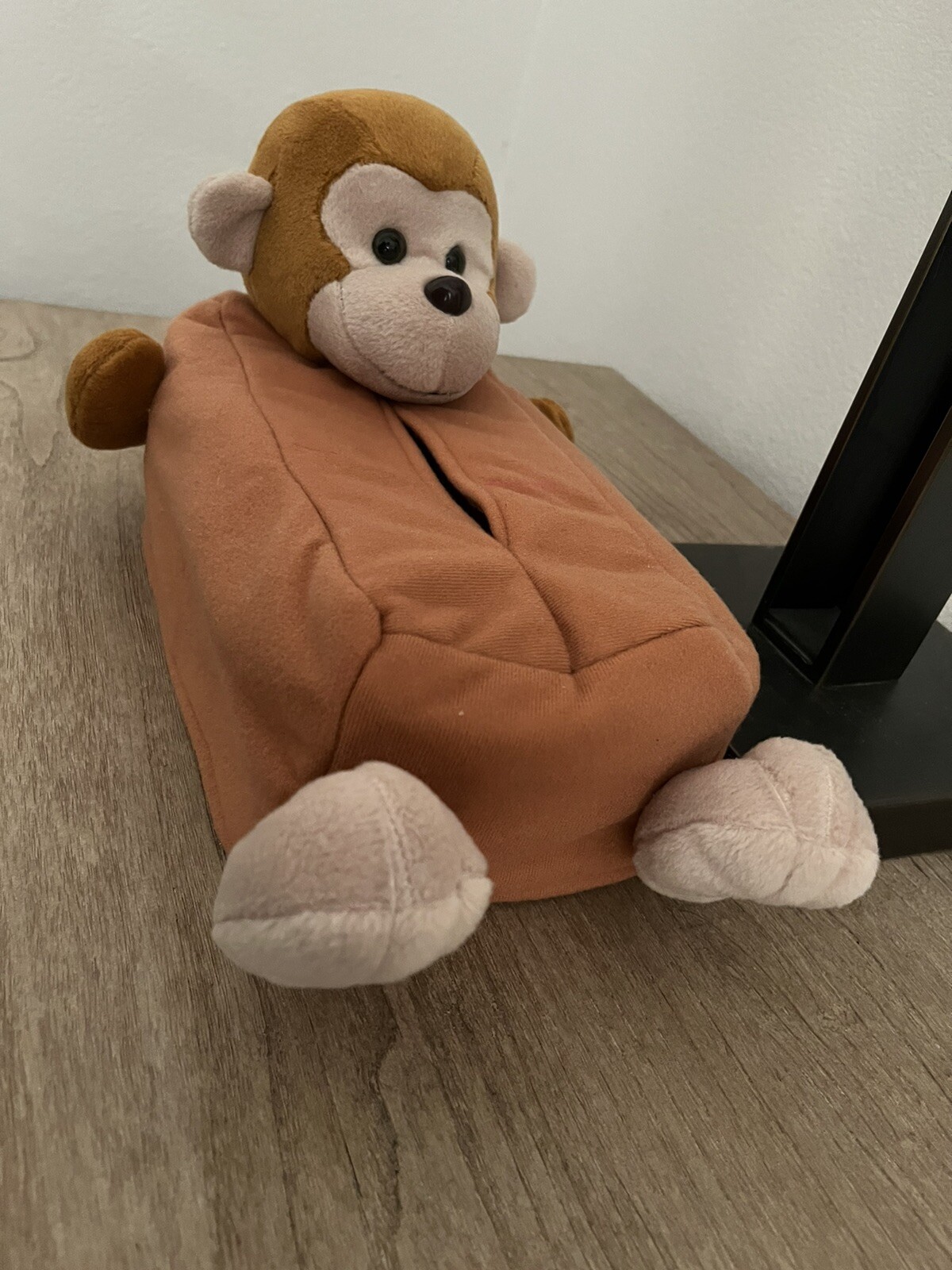 Fabric Monkey Tissue Box Holder For Bathroom / Living Room Orange Brown ...