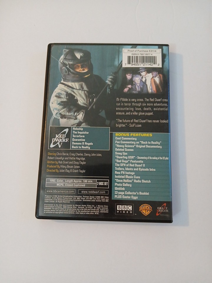 Red Dwarf DVD Series 5 2 Disc Set Complete BBC Video + Free Shipping ...